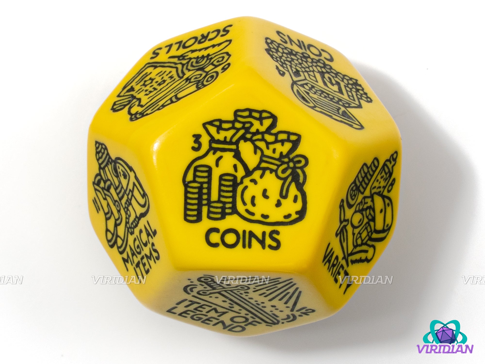 Treasure Generator Die | Random D&D Loot/Reward Trove Dice, 30mm | Gia ...