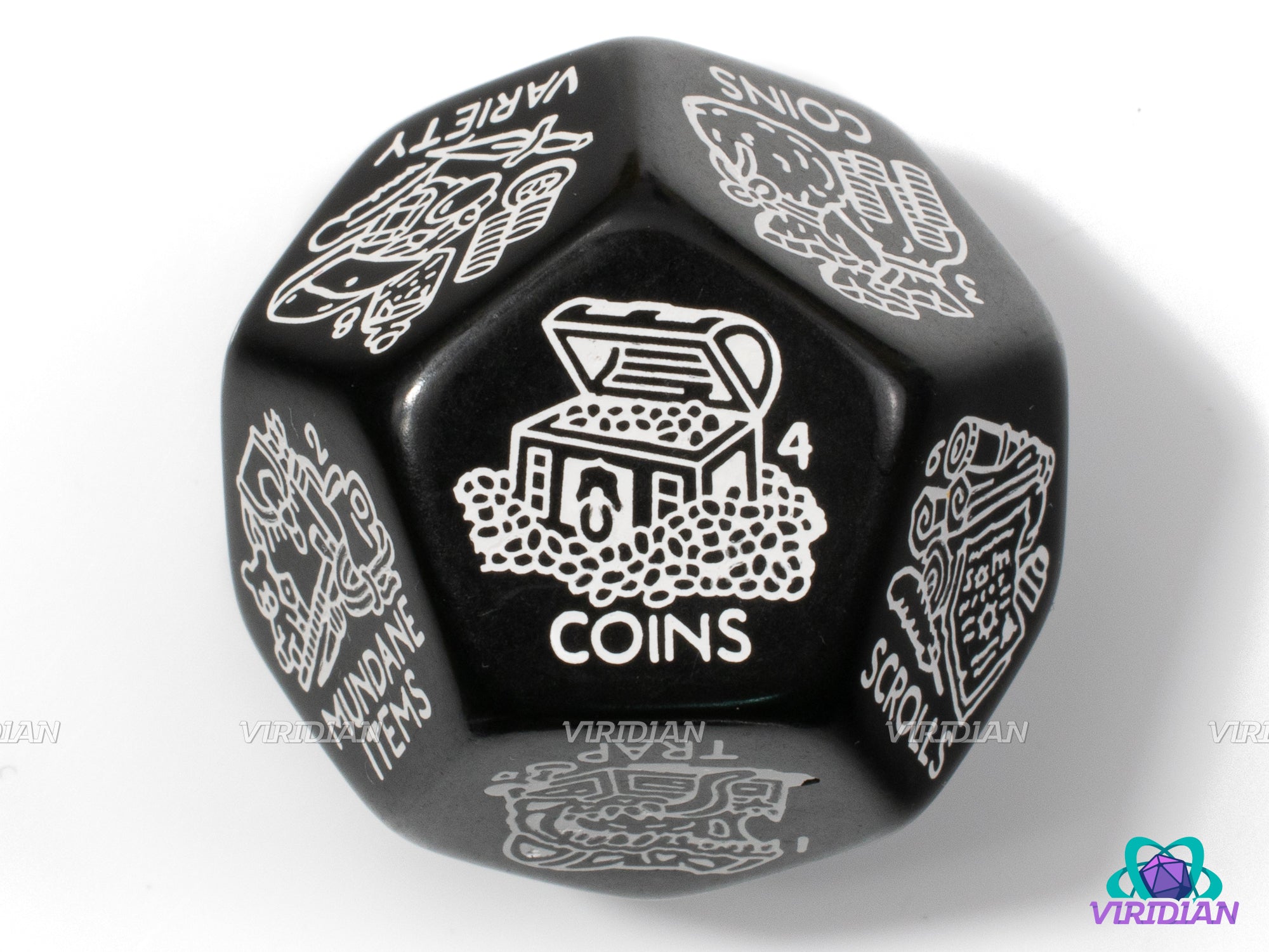 Treasure Generator Die | Random D&D Loot/Reward Trove Dice, 30mm | Gia ...