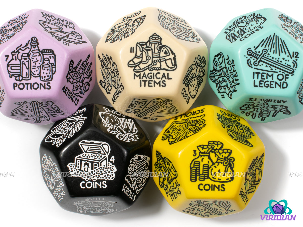 Treasure Generator Die 2.0 | Giant 30mm 12-Sided Random D&D Loot/Rewar ...