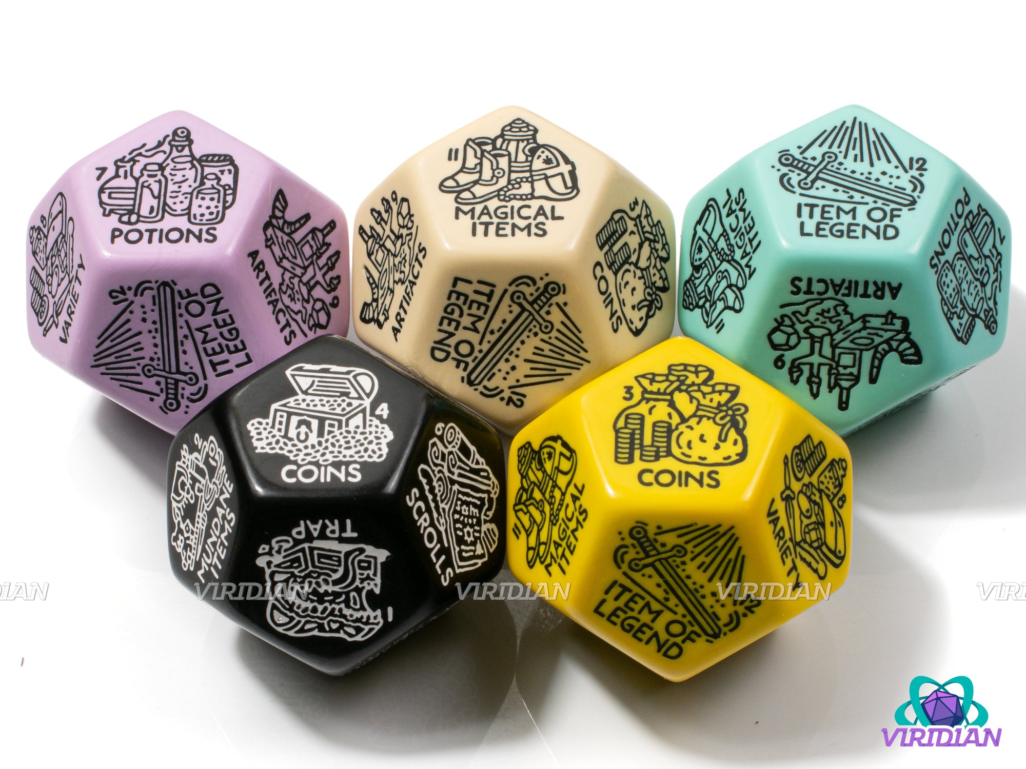 Treasure Generator Die | Random D&D Loot/Reward Trove Dice, 30mm | Gia ...