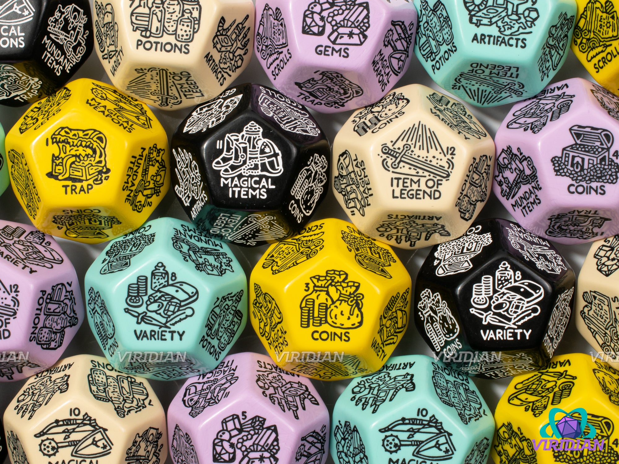 Treasure Generator Die | Random D&D Loot/Reward Trove Dice, 30mm | Gia ...