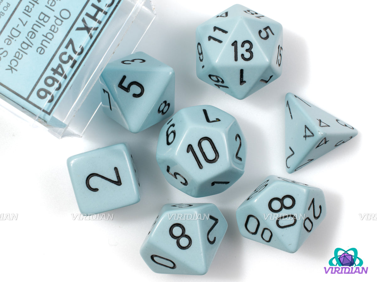 Opaque Pastel Blue & Black | Acrylic Polyhedral Dice Set (7) | Chessex ...