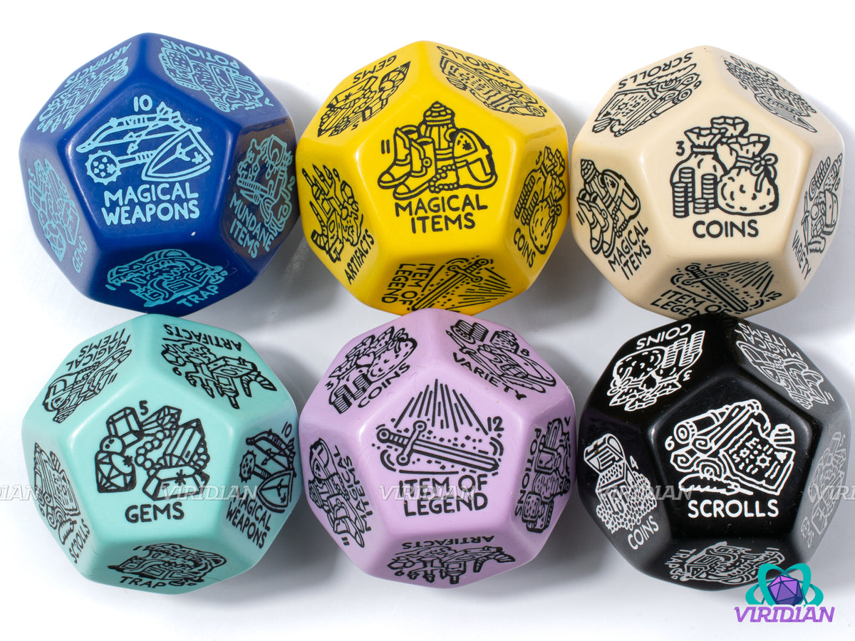 Treasure Generator Die 2.0 | Giant 30mm 12-Sided Random D&D Loot/Rewar ...