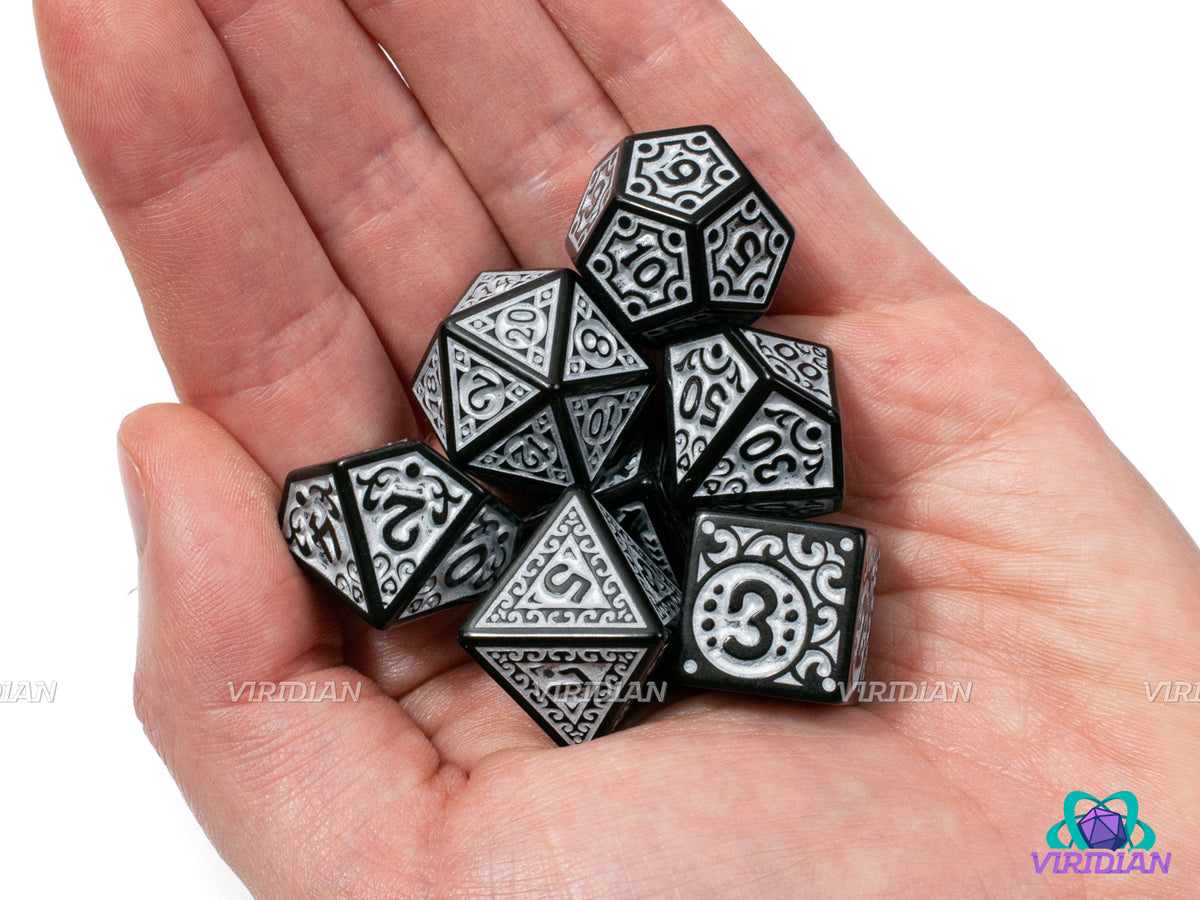 White Flame | Black and Silver-White Ornate "Magic Flame" Design, Meta ...