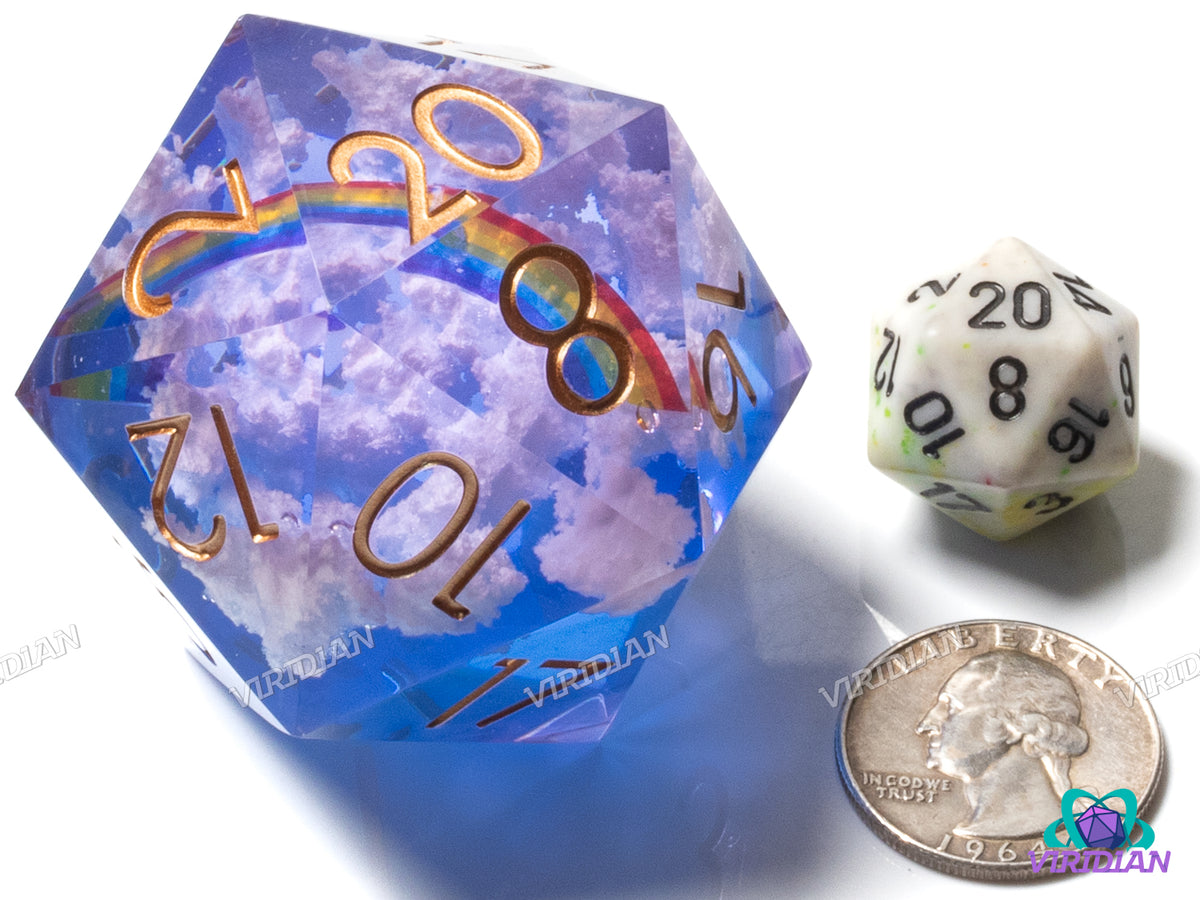 Lost Rainbow (D20) | Giant 55mm Resin D20 – Viridian Dice