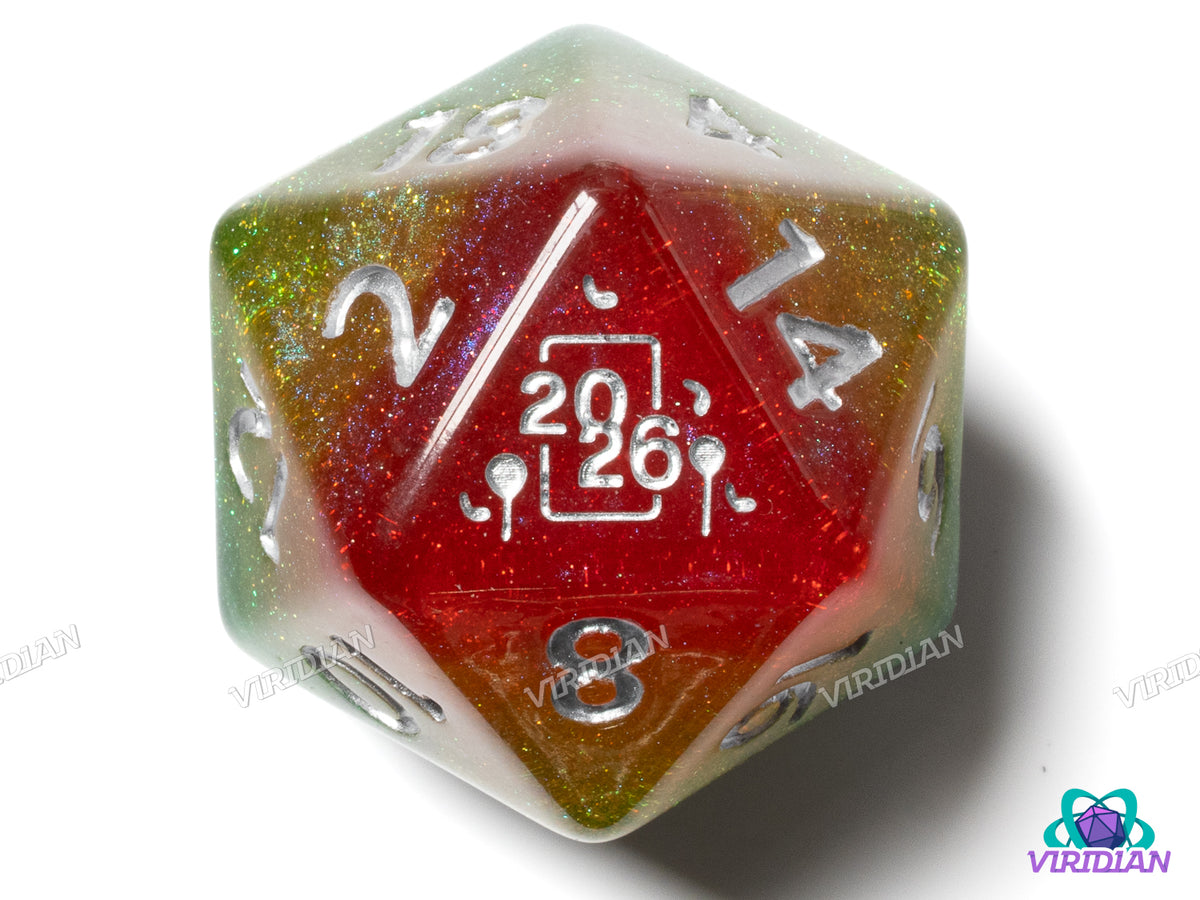 2026 Rainbow Chonk D20 | New Years Celebration Die | Giant Resin Die ...