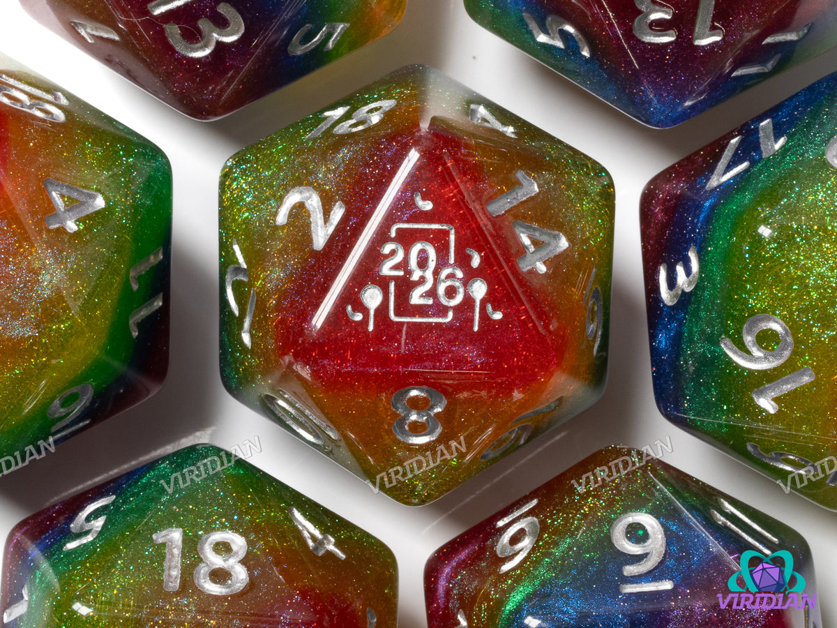 2026 Rainbow Chonk D20 | New Years Celebration Die | Giant Resin Die ...
