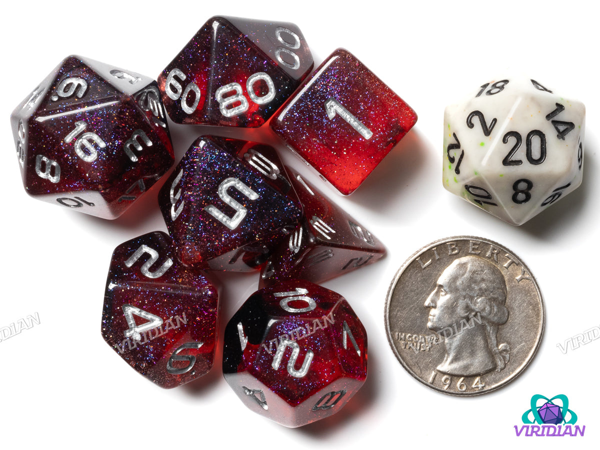GALAXY: Red Cosmos (Silver) | Space-Themed | Resin Polyhedral Dice Set ...