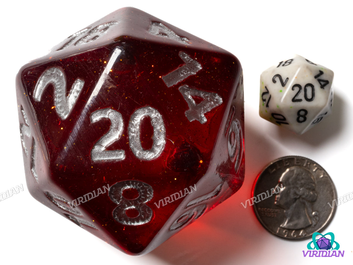 Translucent Dark Red Giant D20 – Viridian Dice