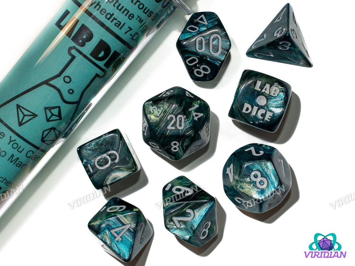 Lustrous Neptune with Grey | Dark Blue, Green Swirls | Lab 9 (July 202 ...