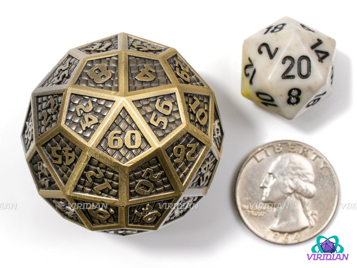 Bronze D60 | Unusual, Light-Yellow Golden, Brown Scales, Giant Die, 60 ...