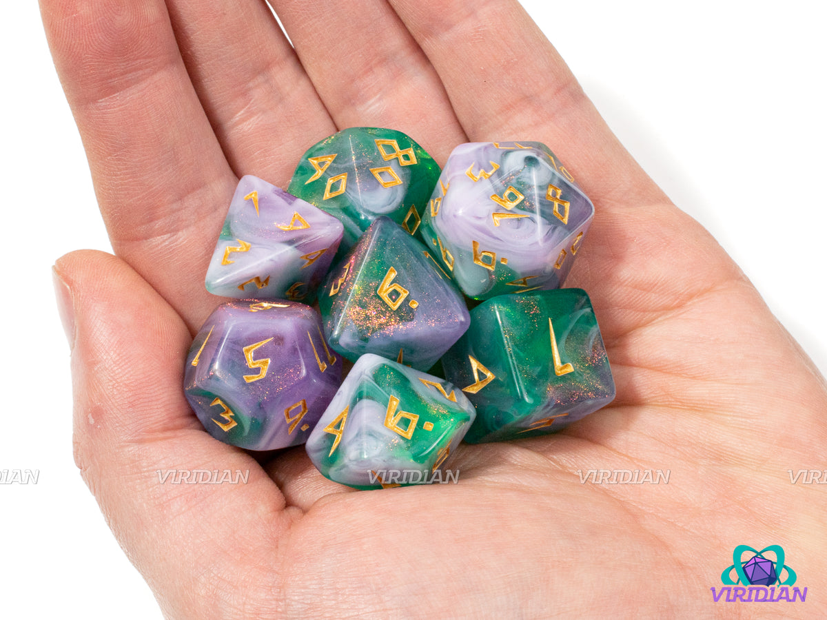 Fairy Runes | Light Purple, White and Green Swirls, Glitter, Runic Fon ...