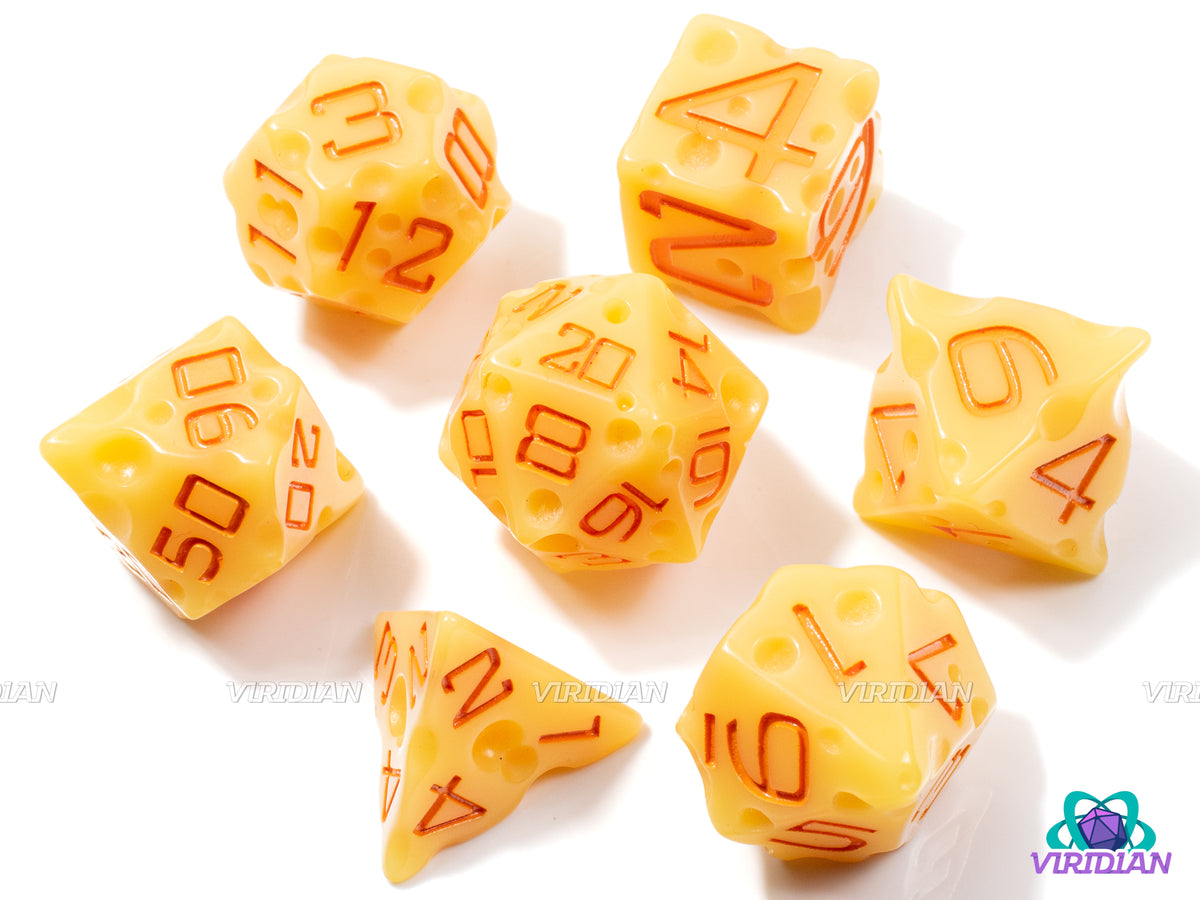 Nacho Cheese | Cheese Dice, Light-Yellow w Swiss "Holes", Orange Numbe ...