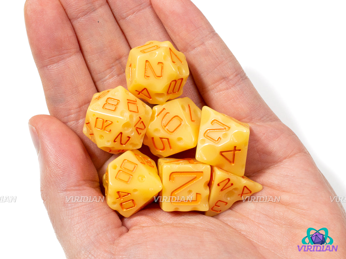 Nacho Cheese | Cheese Dice, Light-Yellow w Swiss "Holes", Orange Numbe ...