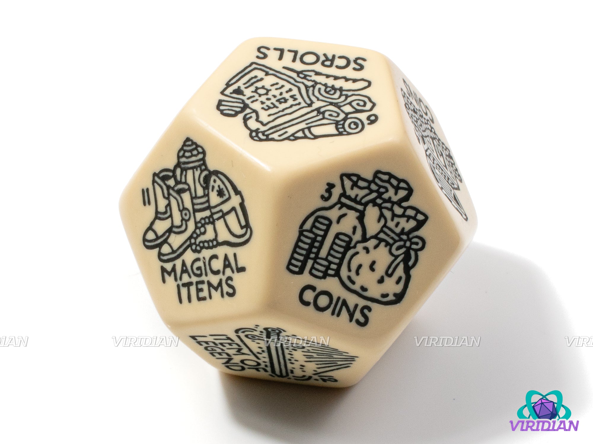 Treasure Generator Die | Random D&D Loot/Reward Trove Dice, 30mm | Gia ...
