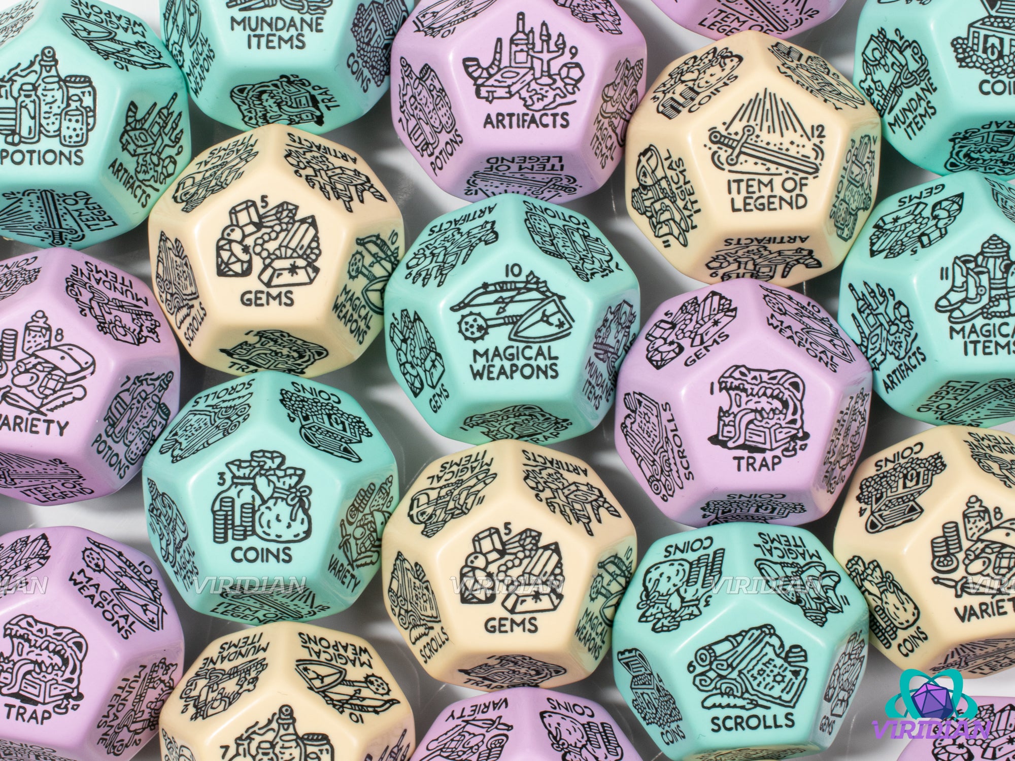 Treasure Generator Die | Random D&D Loot/Reward Trove Dice, 30mm | Gia ...