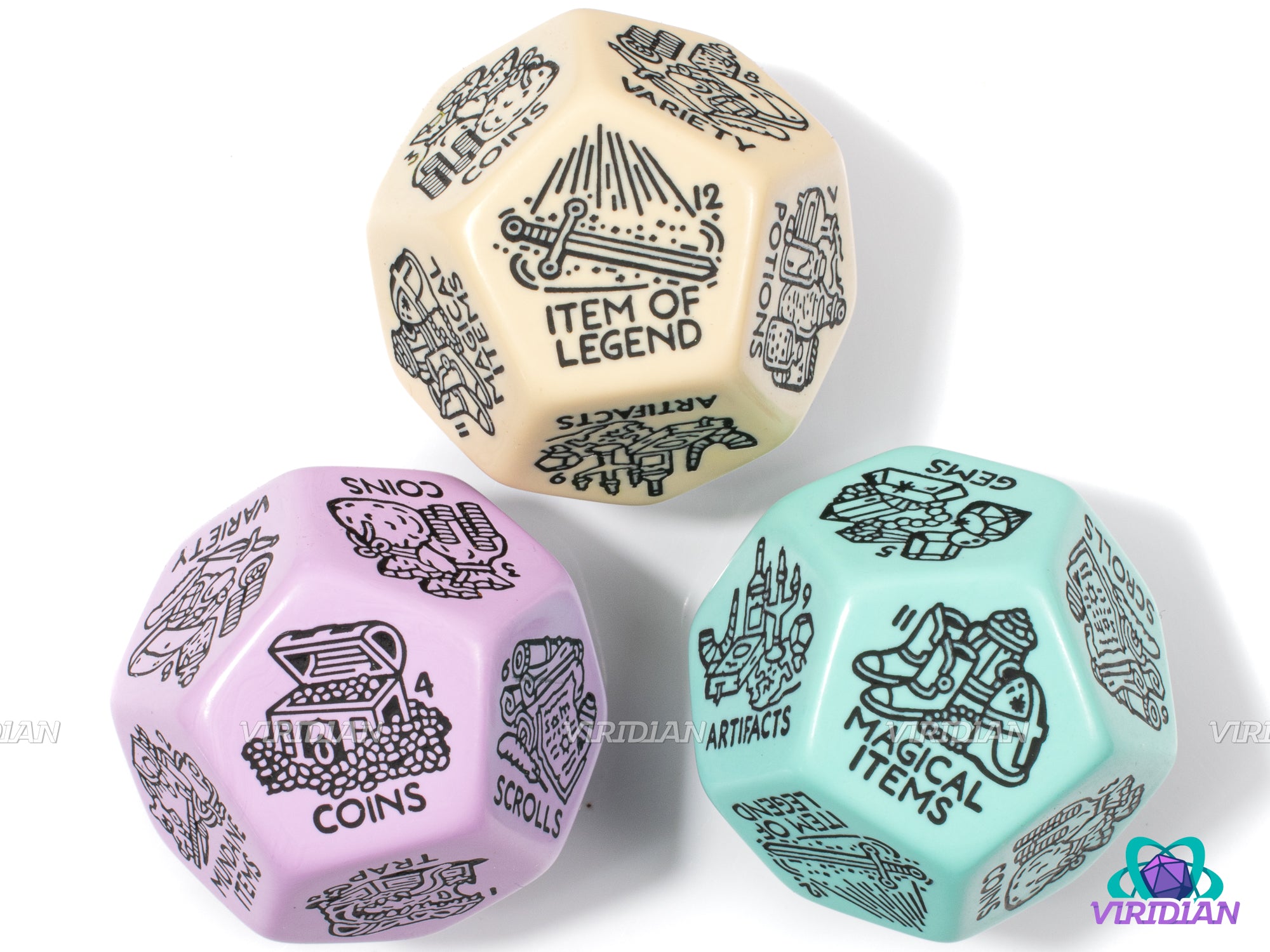 Treasure Generator Die | Random D&D Loot/Reward Trove Dice, 30mm | Gia ...