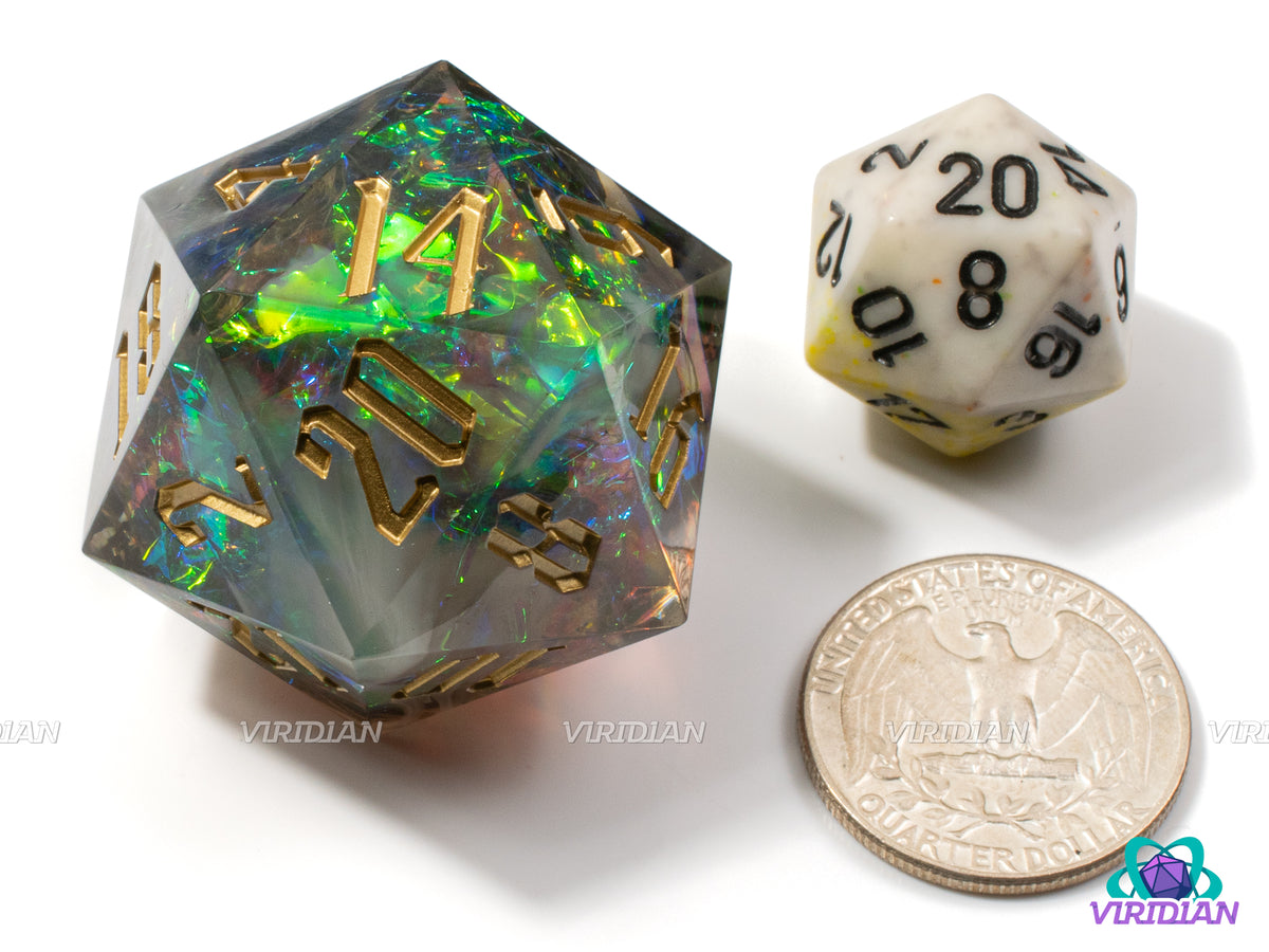 Hazy Vision (D20) | Sharp Edged, Translucent Smoke Gray, Blue-Green Ho ...