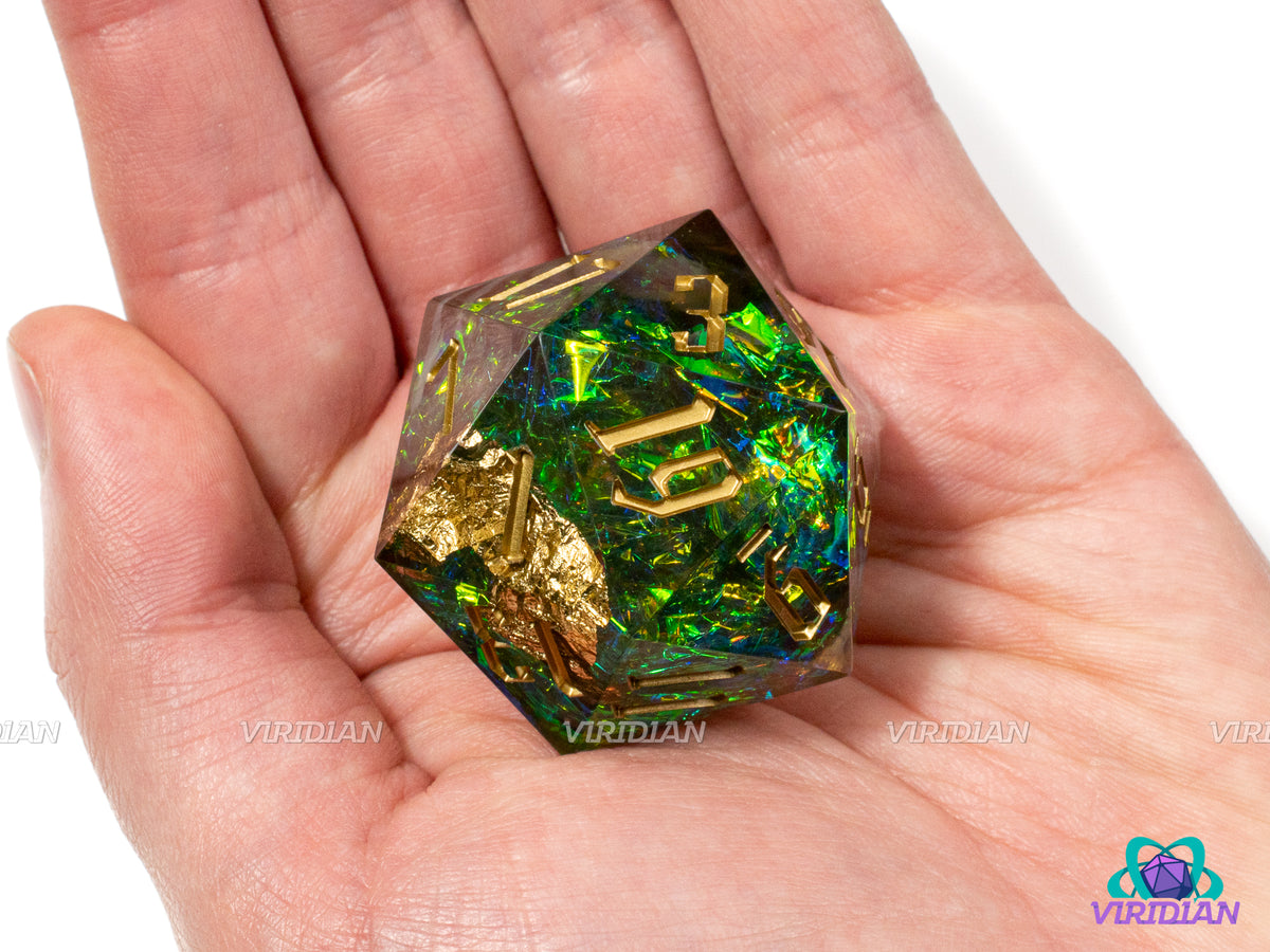 Hazy Vision (D20) | Sharp Edged, Translucent Smoke Gray, Blue-Green Ho ...