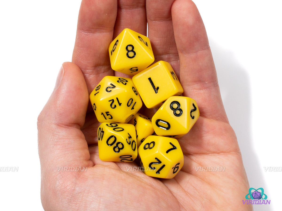 Classic Yellow | Basic Acrylic Dice Set (7) | Dungeons and Dragons (Dn ...