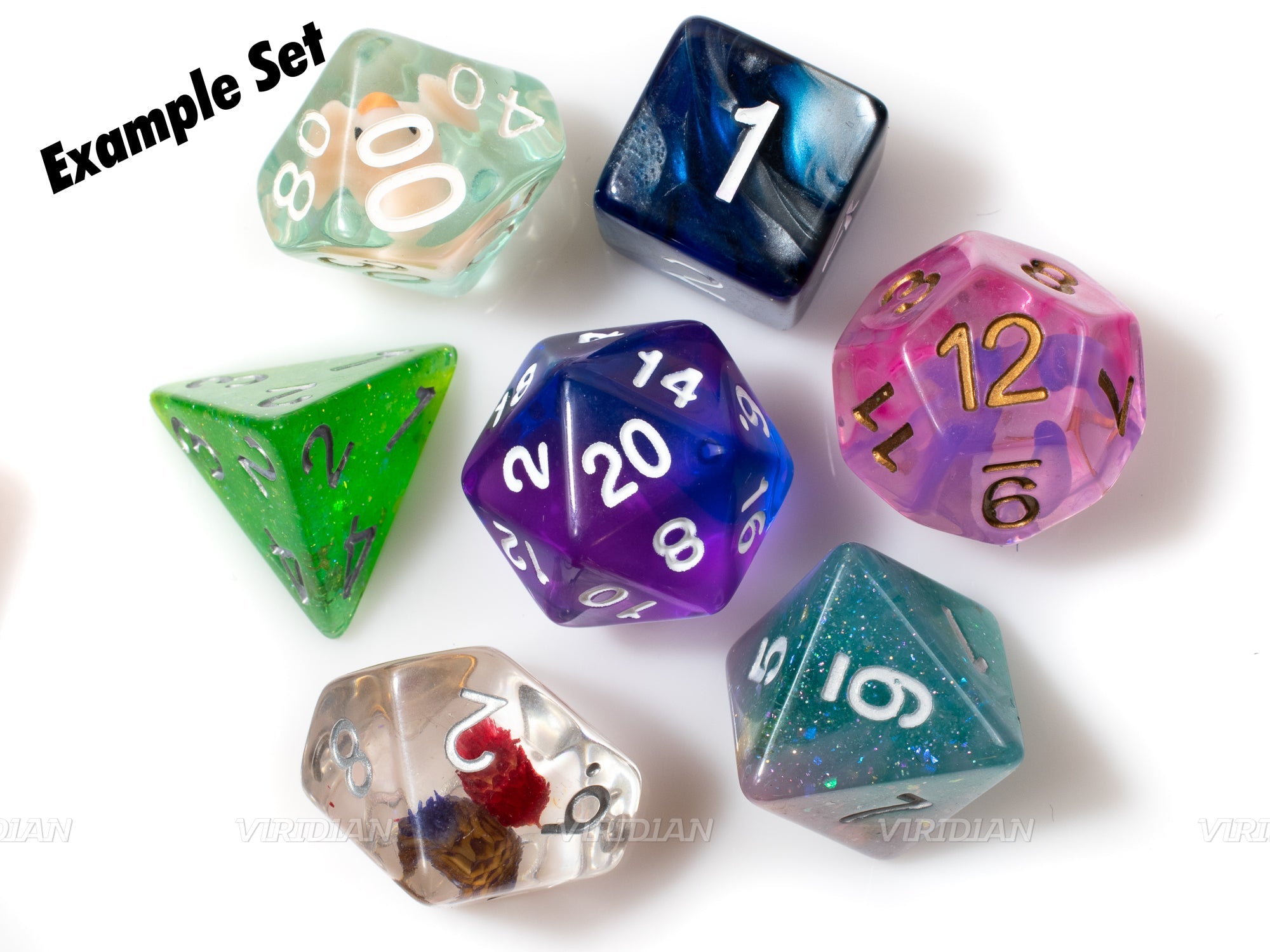 Premium Mystery Unmatched/Mixed Set of (7) Dice | Each Die Is Unique ...