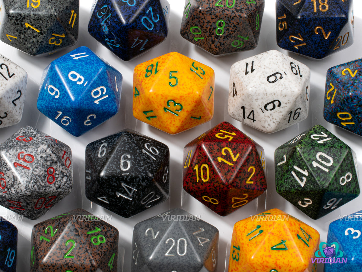 Large Speckled D20 (B-Grade) | (1) 34mm Oversized Factory Seconds D20 ...