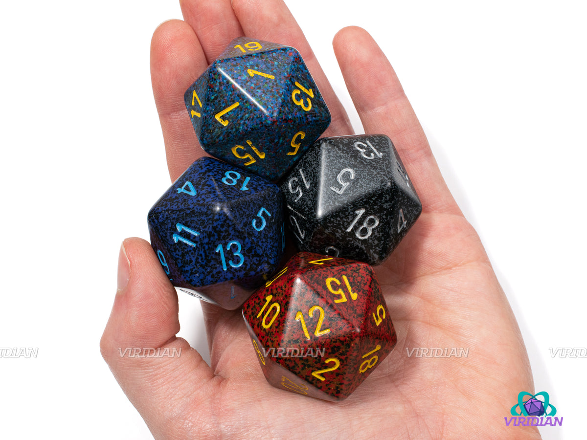Large Speckled D20 (B-Grade) | (1) 34mm Oversized Factory Seconds D20 ...