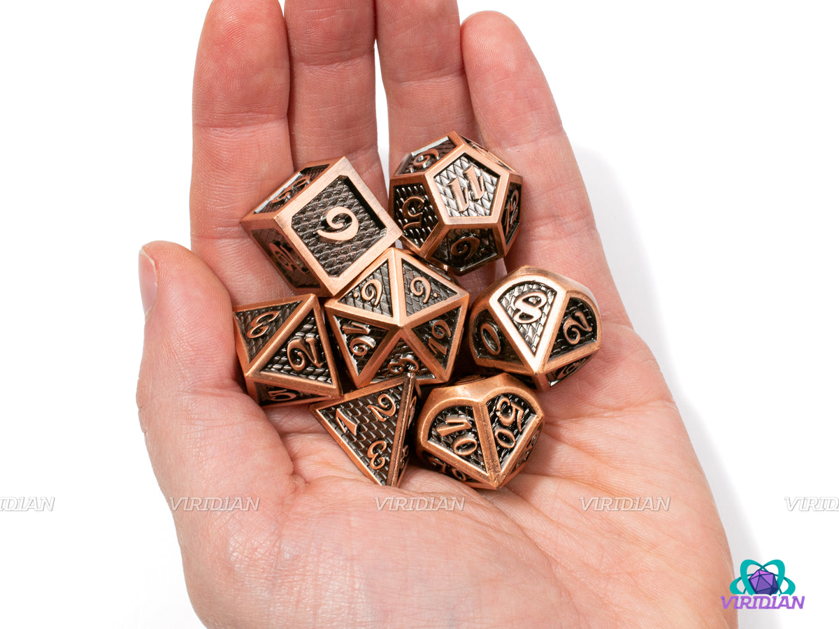 Copper Dragon | Scales Metal Large Dice Set (7) | Dungeons and Dragons ...