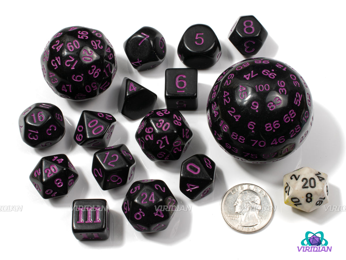 Black & Purple Unusual Set (15) | Strange, Weird Dice, Opaque | Acryli ...