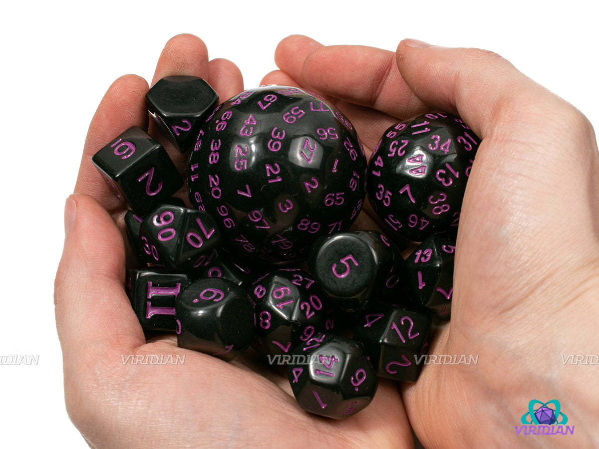 Black & Purple Unusual Set (15) | Strange, Weird Dice, Opaque | Acryli ...
