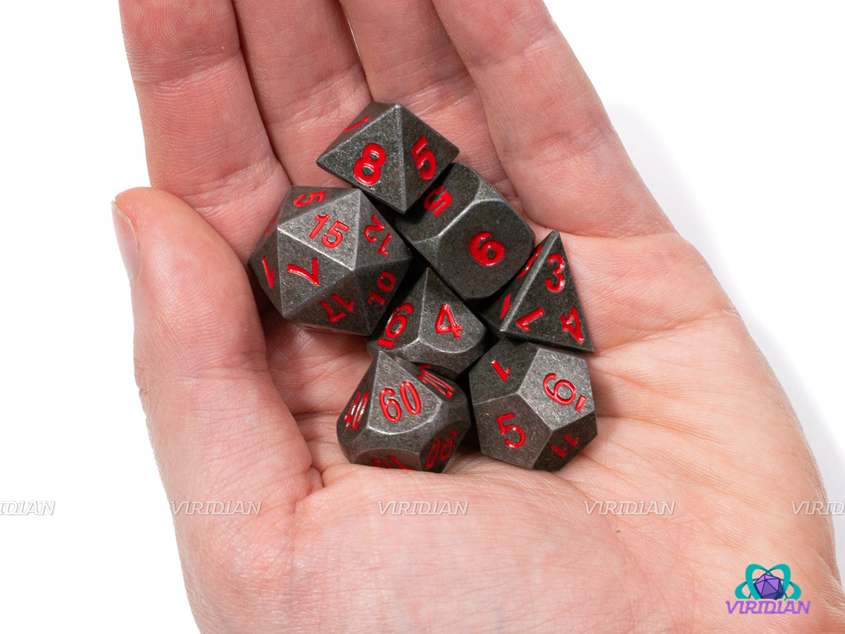 Walls of Ravenloft | Matte Gray and Red Metal Dice Set (7) | Dungeons ...