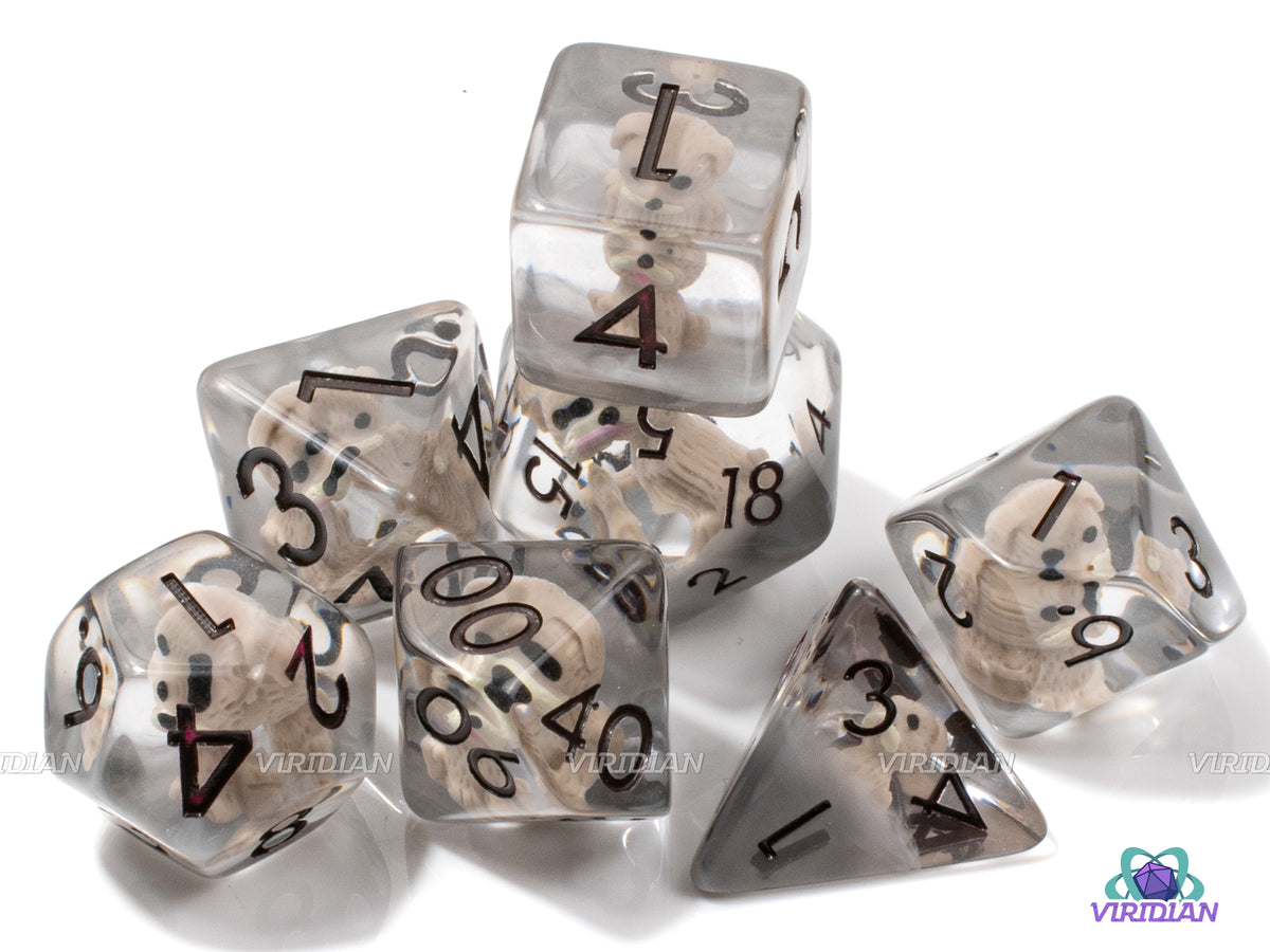 Good Doggo | Tan & Brown Doge Dog Charms Inside | Clear Resin Dice Set ...