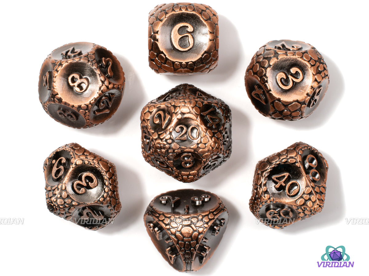 Earth Elemental | Bright Red-Copper Rocky Stone Design | Metal Polyhed ...