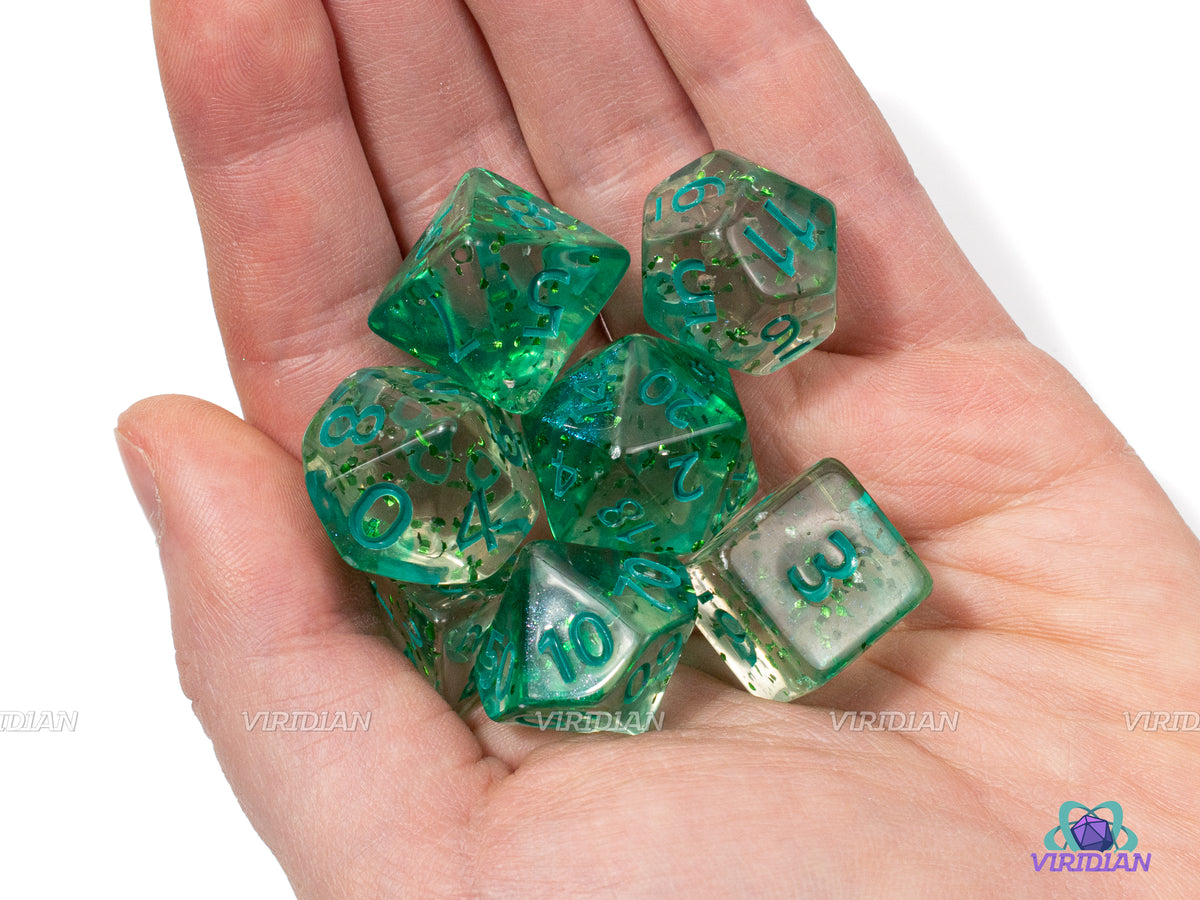 Green With Envy | Translucent and Green Glitter Splatter | Clear Resin ...