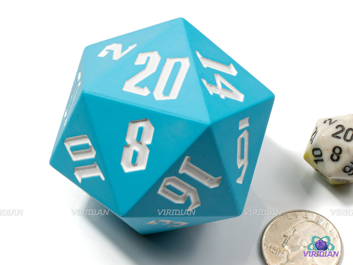 Big Blue & White (Silicone) | 55mm Rubber Silicone Bouncy | Giant D20 ...