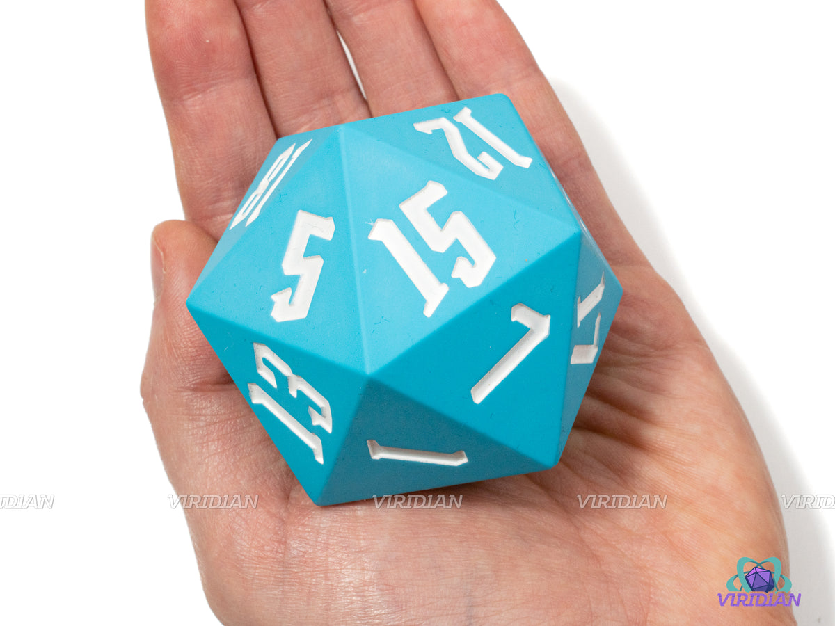 Big Blue & White (Silicone) | 55mm Rubber Silicone Bouncy | Giant D20 ...
