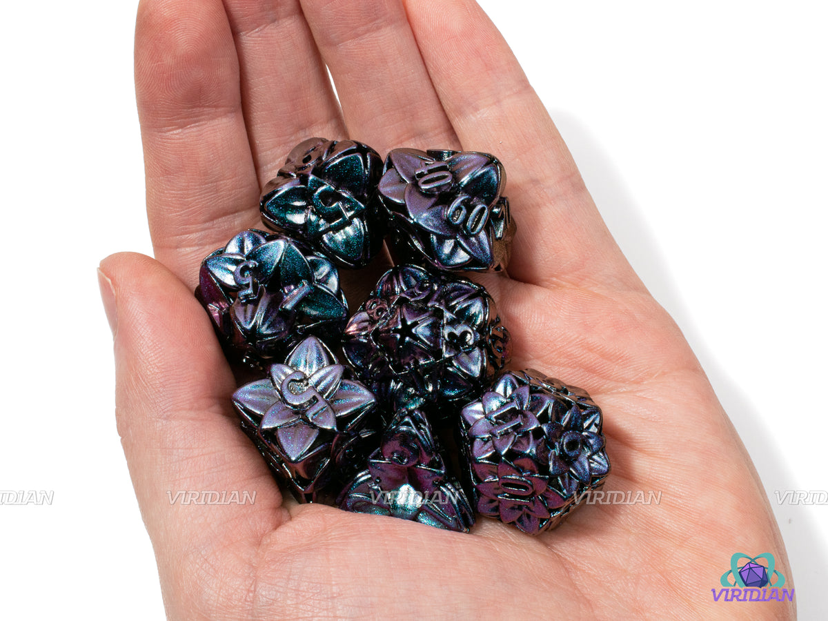 Hollow Color Shift Flower | Dark Blue-Purple Color-Shift Brushed | Met ...