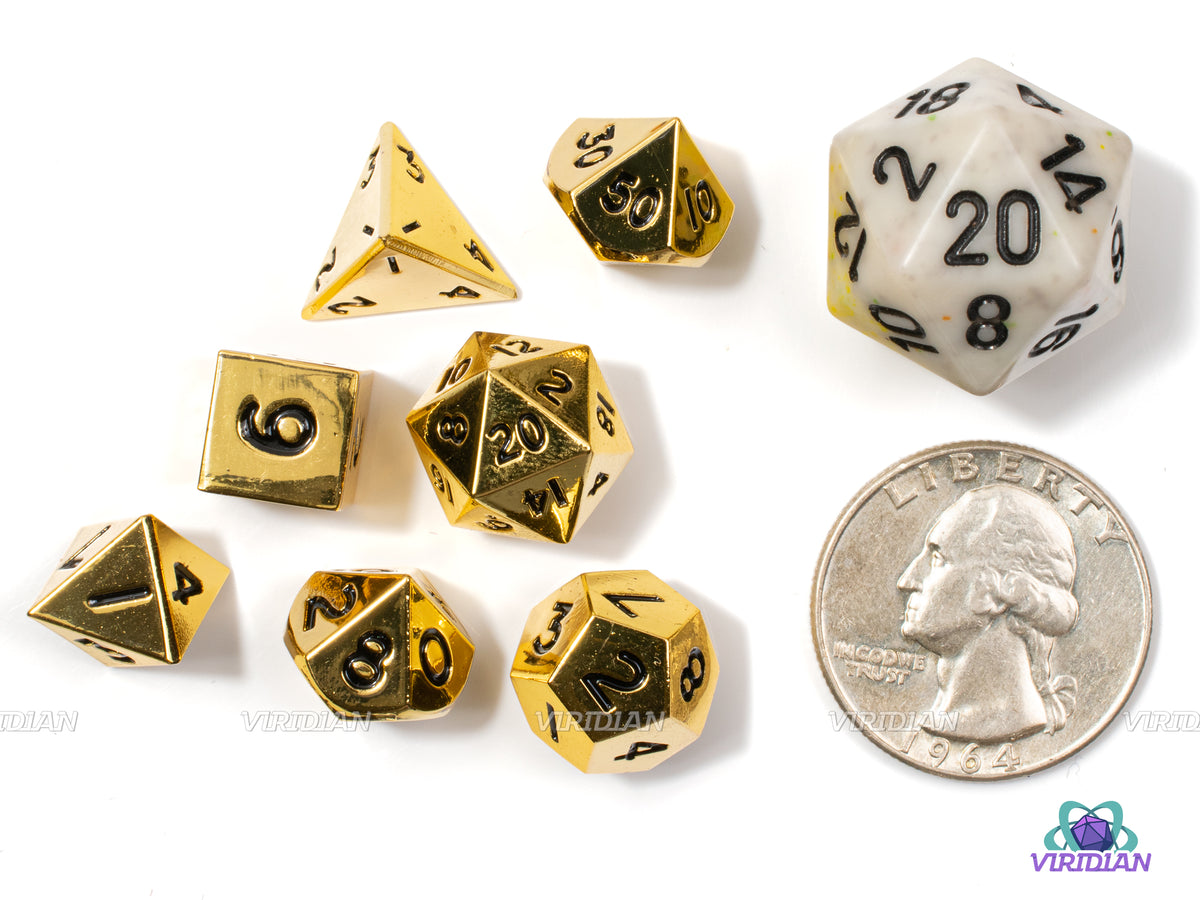 Mini Shiny Gold | Metal Dice Set (7) – Viridian Dice
