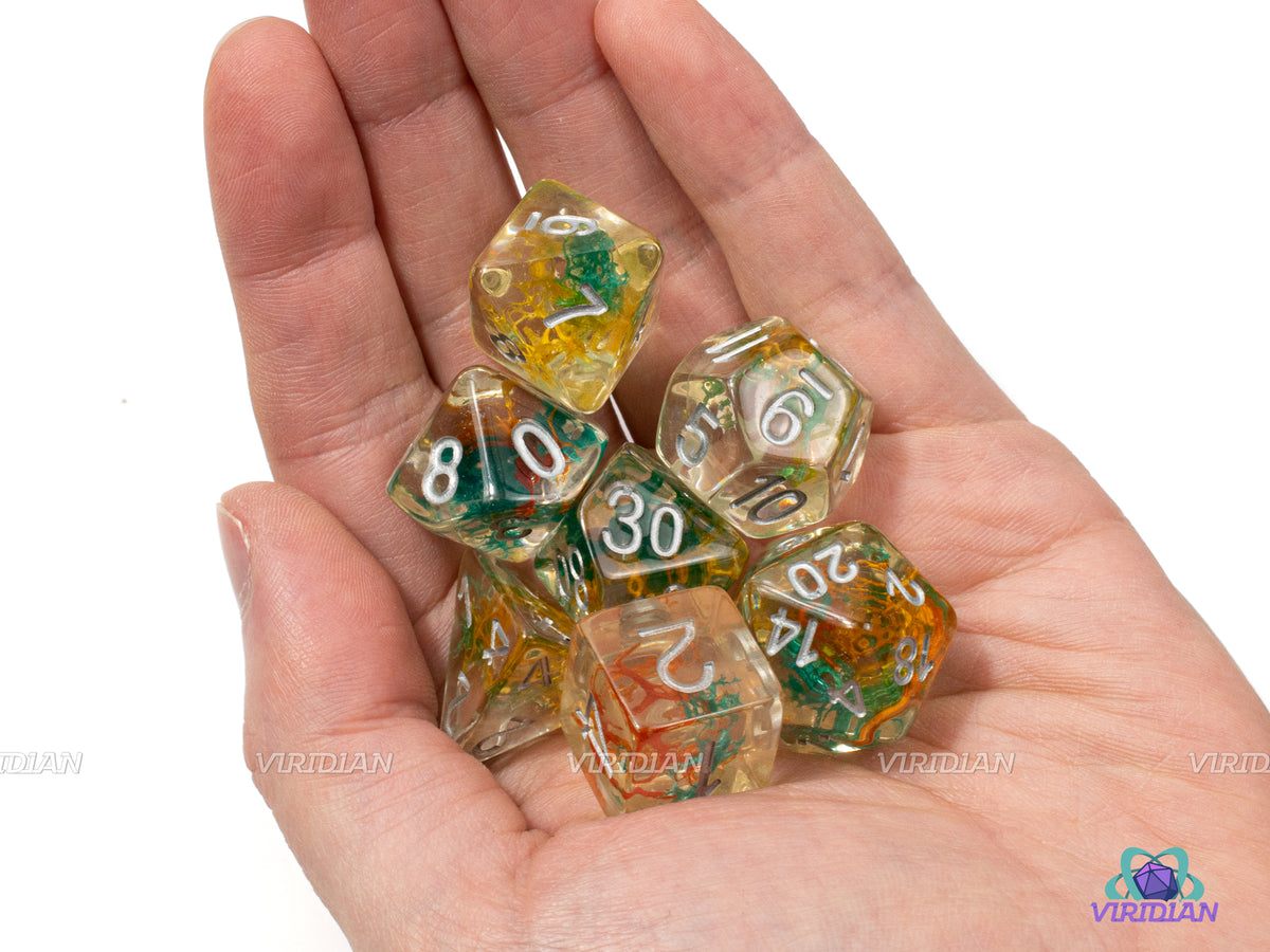 Living Reef | Moss Filled Resin Dice Set (7) | Dungeons and Dragons (D ...