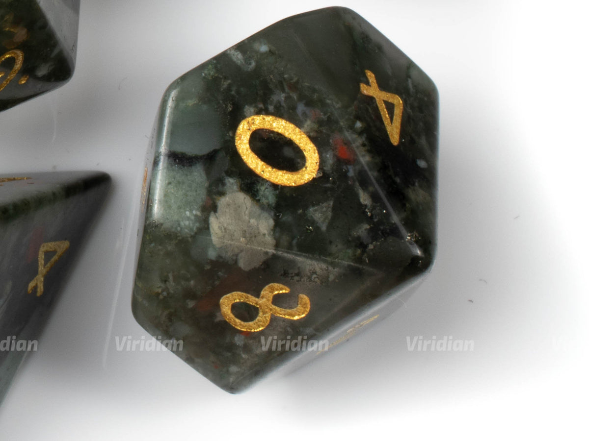 Blood Stone | Real Gemstone Dice Set (7) | Dungeons and Dragons (DnD ...