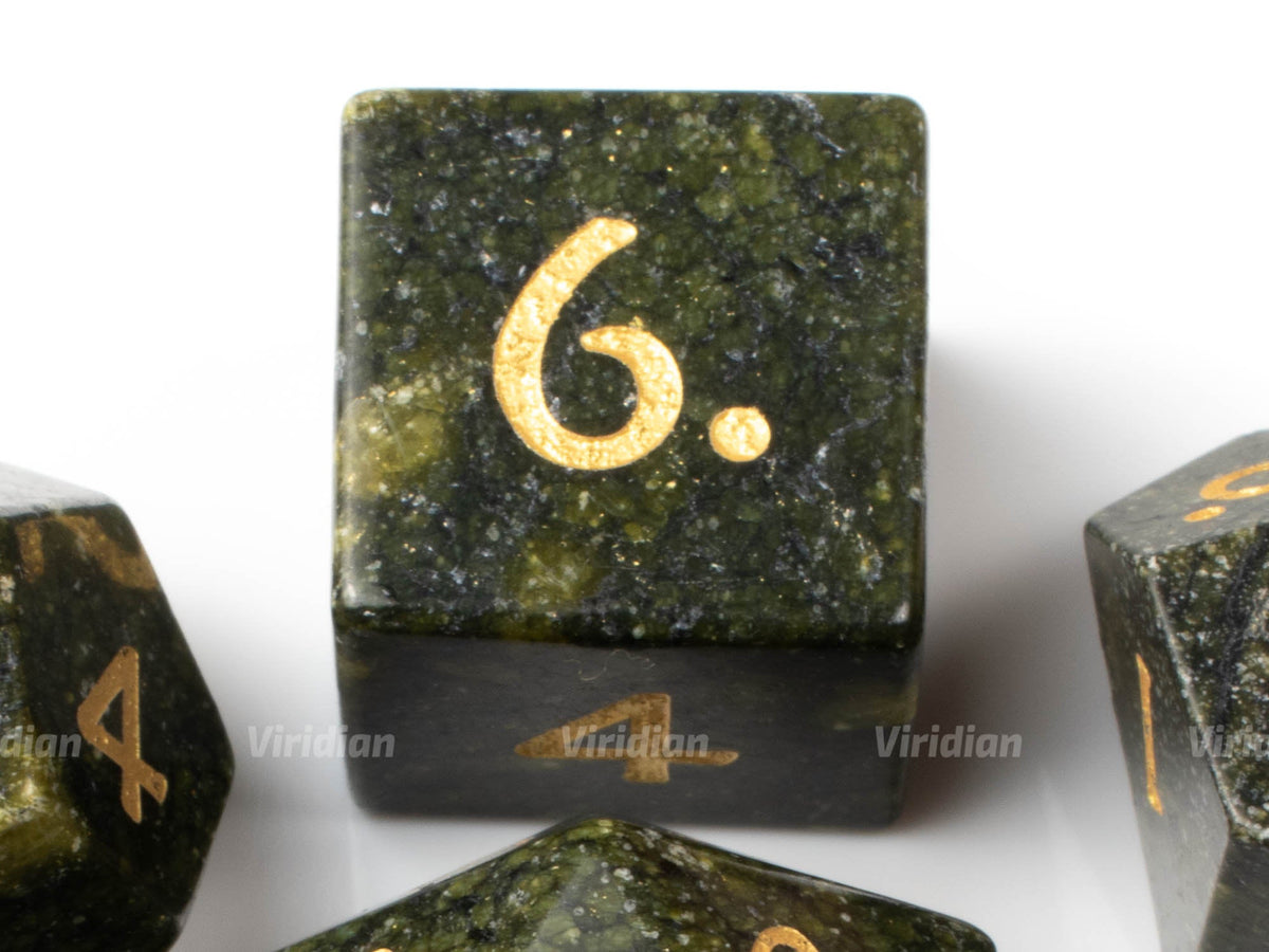 Algae Stone | Real Gemstone Dice Set (7) | Dungeons and Dragons (DnD ...