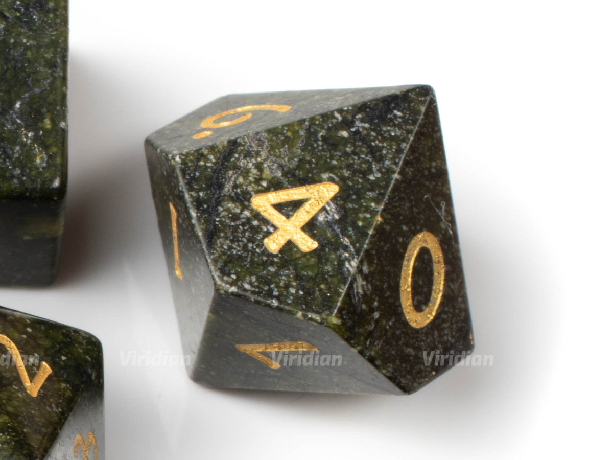 Algae Stone | Real Gemstone Dice Set (7) | Dungeons and Dragons (DnD ...
