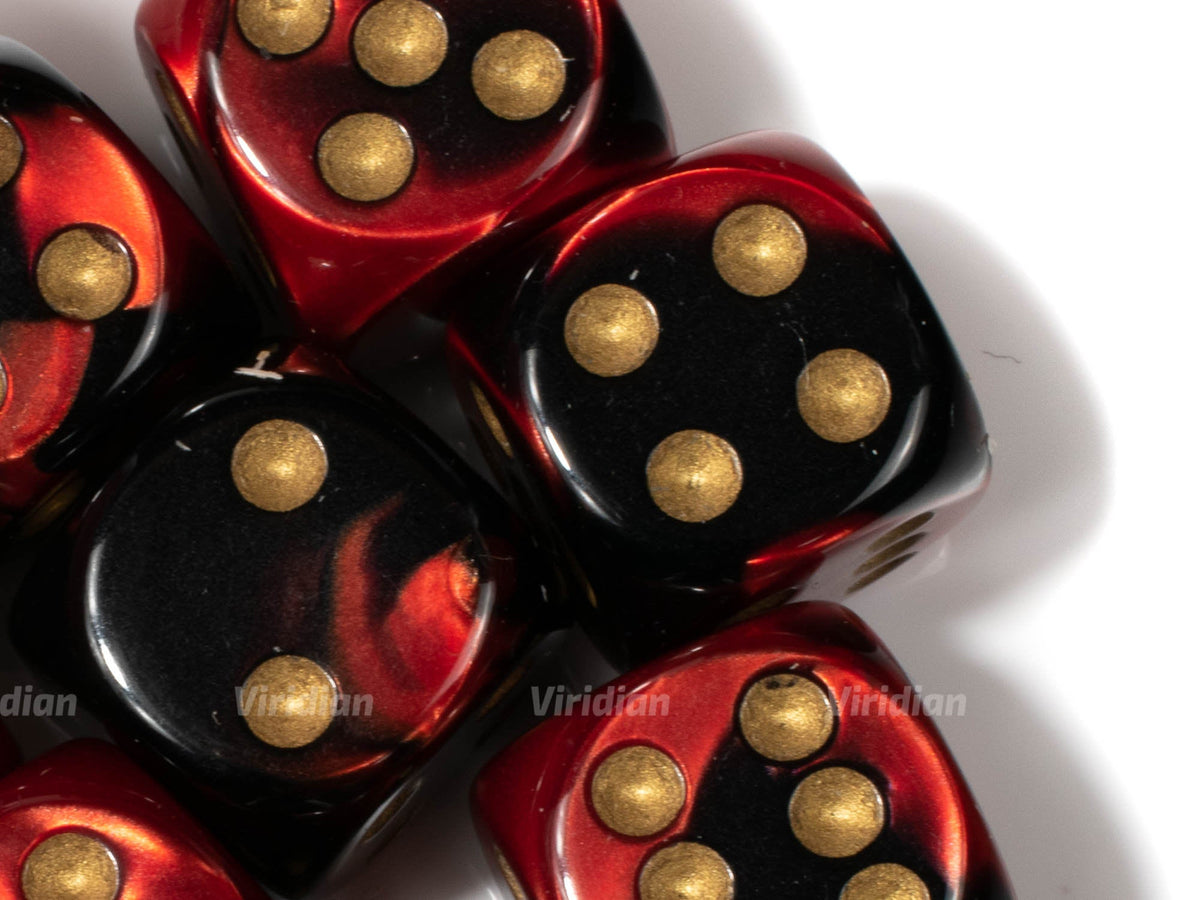 Gemini Black & Red | D6 Block | Chessex Dice (12) – Viridian Dice