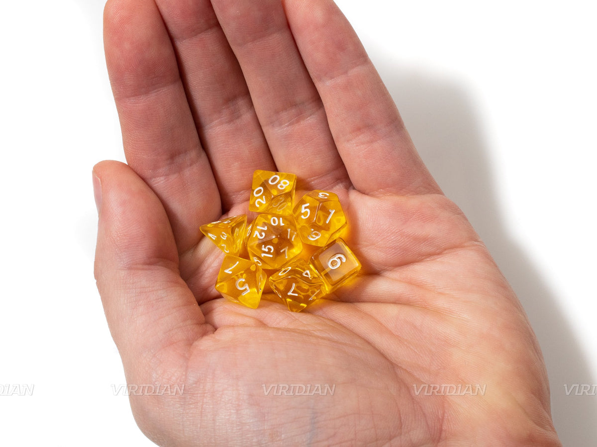 Tiny Yellow | Mini Translucent Dice Set (7) – Viridian Dice