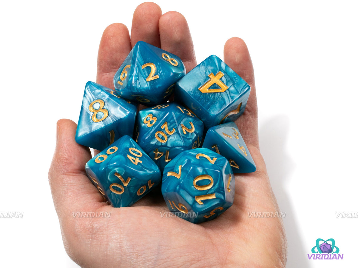 Blue Whale | Giant Tropical Blue Swirl Acrylic Dice Set (7) | Dungeons ...