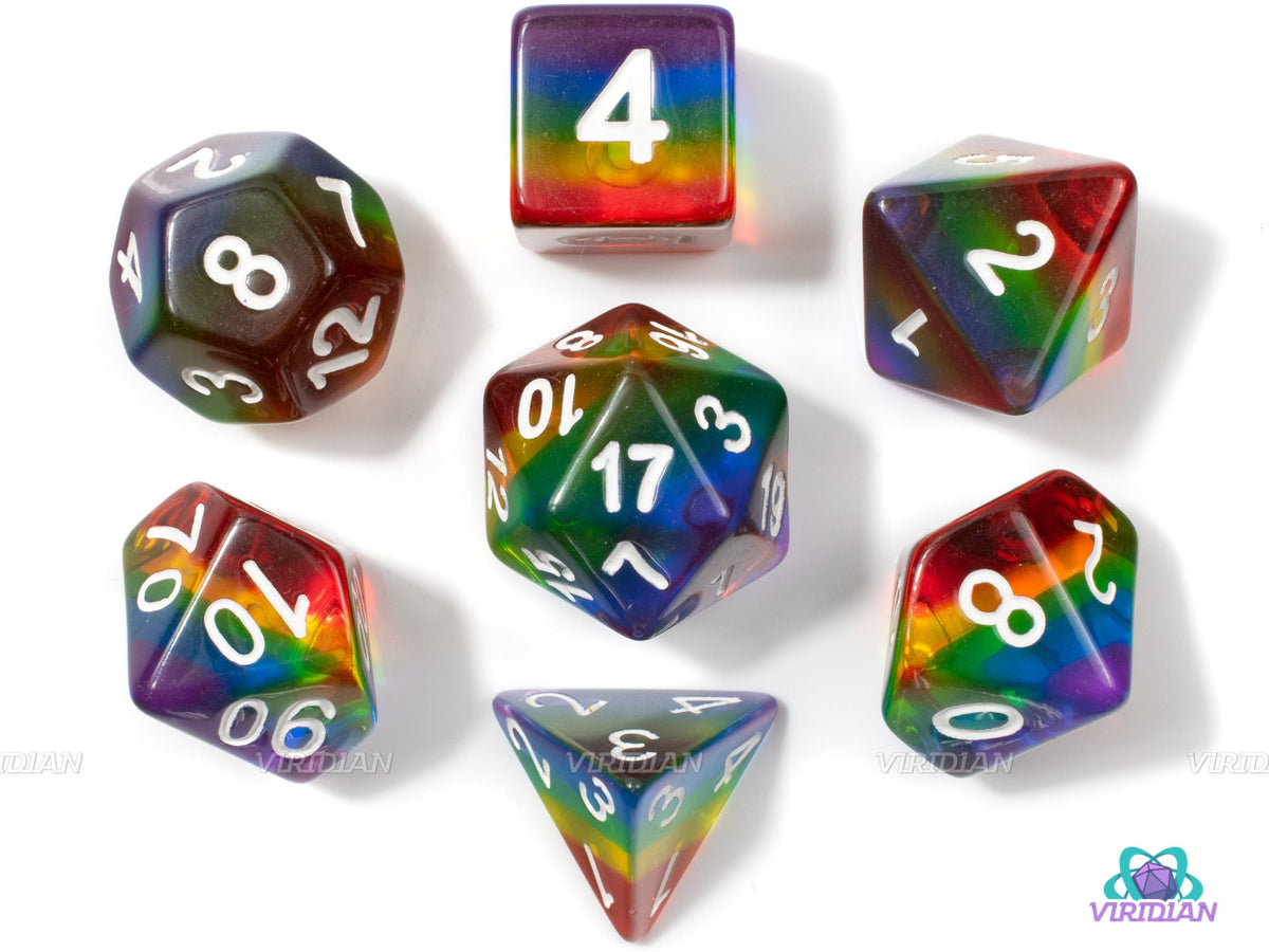 Prism | Rainbow Acrylic Dice Set (7) | Dungeons and Dragons (DnD ...